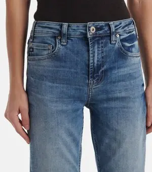 Ag Girlfriend Mid-rise Straight Jeans In Broadway Wash