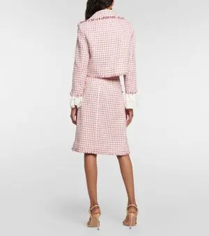 Etro Cropped Houndstooth Wool-blend Jacket