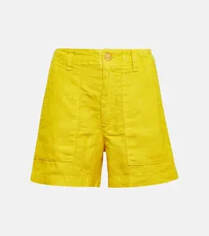 Velvet By Graham & Spencer Fallon Linen Shorts - Yellow