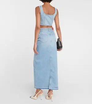 Alessandra Rich Denim Crop Top