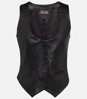 Stouls Adrian Leather Vest - Black