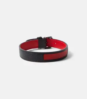 CHRISTIAN LOUBOUTIN Loubicollar Leather Dog Collar - Black