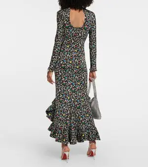 Rabanne Printed Wrap Midi Dress