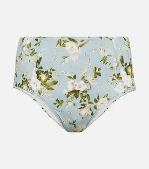 Erdem Floral High-rise Bikini Bottom - Green