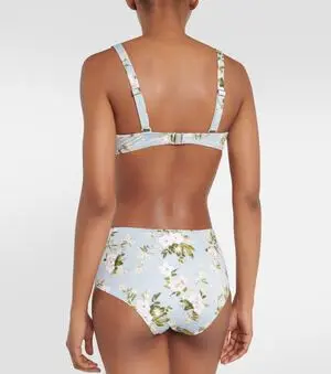Erdem Floral High-rise Bikini Bottoms - Green