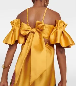 ALEMAIS Alémais Dana Floral Satin Midi Dress