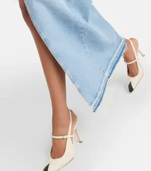 Alessandra Rich Studded Denim Maxi Skirt