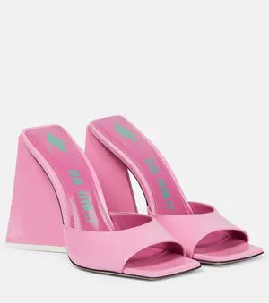 Attico Devon Patent Leather Mules - Pink
