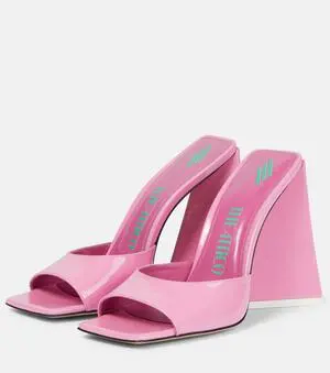 Attico Devon Patent Leather Mules - Pink