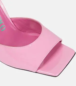 Attico Devon Patent Leather Mules - Pink
