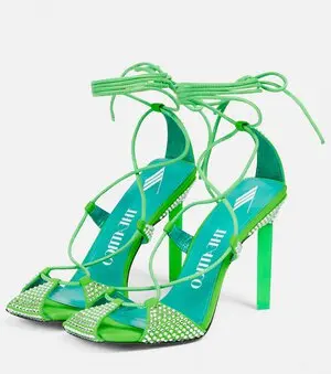 Attico Adele Crystal-embellished Sandals - Green
