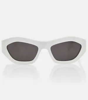 Bottega Veneta Angle Hexagonal Cat-eye Sunglasses - White