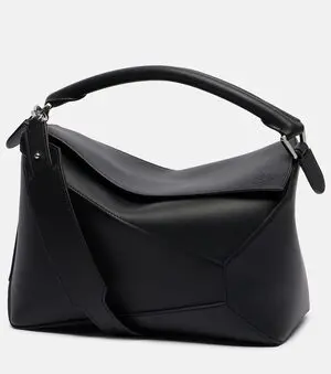 Loewe Puzzle Edge Leather Top-handle Bag - Black