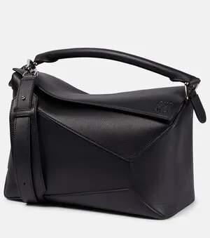 Loewe LOEWE Puzzle Edge Leather Top-Handle Bag Black