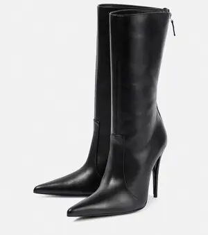 Magda Butrym Leather Pointed Toe Zip Up Stiletto Boots