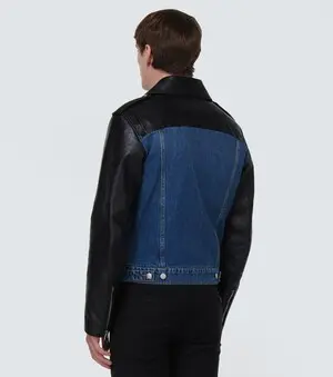 Alexander McQueen Leather-trimmed Denim Jacket