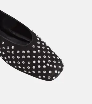 Magda Butrym Embellished Satin Ballet Flats - Black