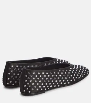 Magda Butrym Embellished Satin Ballet Flats - Black