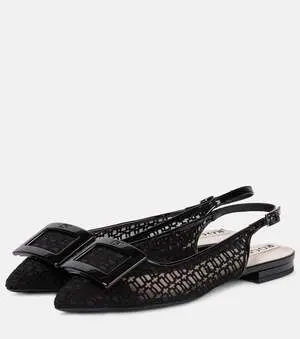 ROGER VIVIER Gommettine Net Slingback Flats