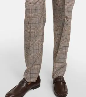 Brunello Cucinelli Checked Wool-blend Trousers