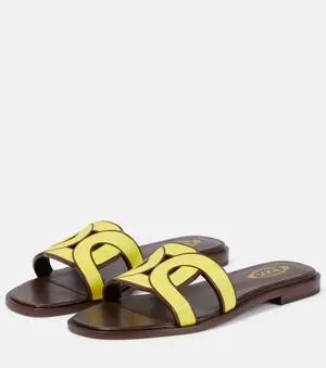 TOD'S Leather Slides - Yellow