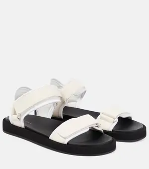 THE ROW Hook And Loop Leather Sandals - White