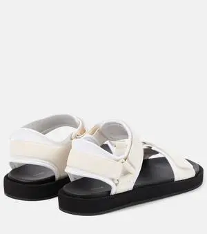 THE ROW Hook And Loop Leather Sandals - White