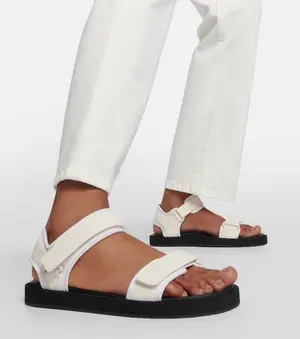 THE ROW Hook And Loop Leather Sandals - White