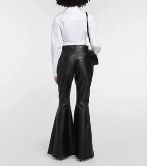 Alaïa Flared Leather Trousers