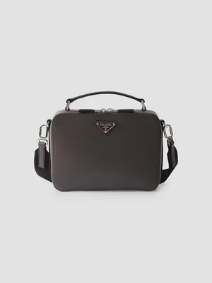 Prada Medium Brique Saffiano Leather Bag Grey