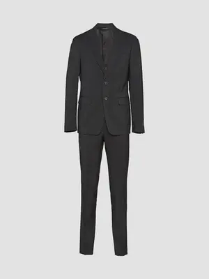 Prada Single Breasted Wool And Mohair Suit - Black