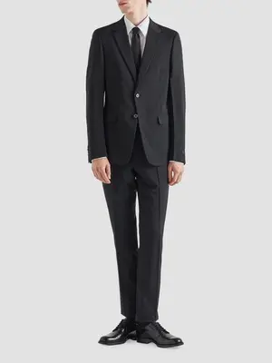 Prada Single Breasted Wool And Mohair Suit - Black