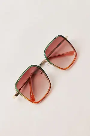 Free People Free People Beau Square Frame Sunglasses Orange