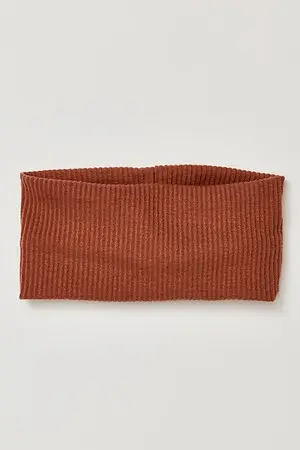 Free People Ribbed Headband - Dark Brown