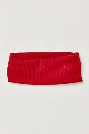 Free People Ribbed Headband Deep Red