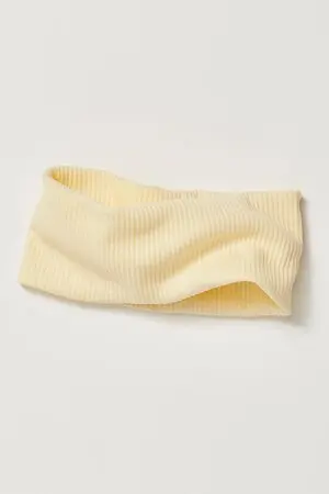 Free People Ribbed Headband Yellow Buttercream