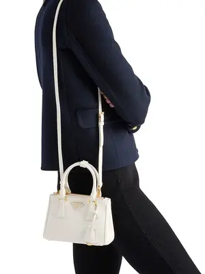Prada Galleria Saffiano Leather Mini Bag - White