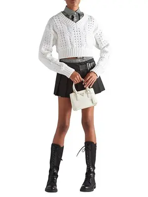 Prada Galleria Saffiano Leather Mini Bag - White