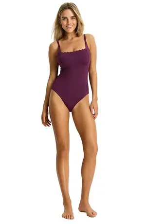 SEA LEVEL Scalloped Square Neck One-piece Swimsuit