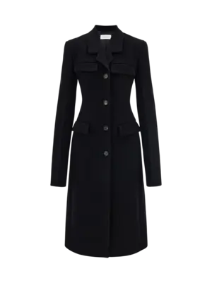 FERRAGAMO Fitted Single-breasted Wool-cashmere Coat - Black