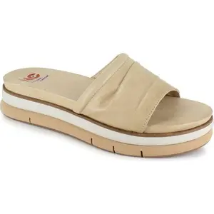 NATIONAL COMFORT Kai Platform Slide Sandal - Tan Leather