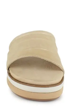 NATIONAL COMFORT Kai Platform Slide Sandal - Tan Leather