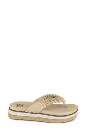 NATIONAL COMFORT Kahlen Platform Flip Flop - Tan Leather