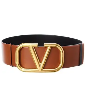 Valentino Garavani Valentino Vlogo 70Mm Reversible & Adjustable Leather Belt - Black