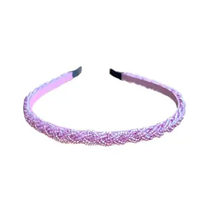 HEADBANDS OF HOPE Beaded Braid Headband - Pink
