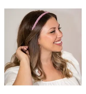 HEADBANDS OF HOPE Beaded Braid Headband - Pink