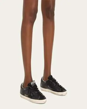 GOLDEN GOOSE Super-star Leather Glitter Low-top Sneakers