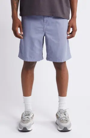 Carhartt Work In Progress Flint Organic Cotton Twill Shorts Bay Blue Garment Dy