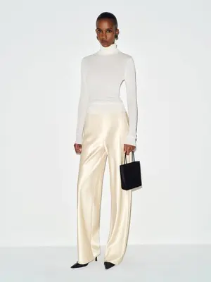 REFORMATION Gale Satin Pant - Ivory