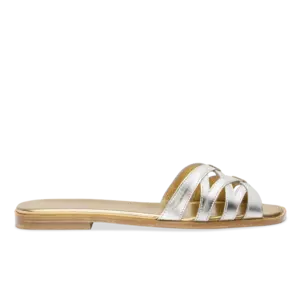 Sarah Flint Kim Slide Sandal - Gold & Silver Calf